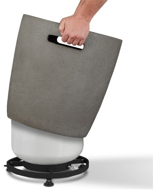 Bowery Hill Contemporary Round Propane Tank Cover in Glacier Gray ...