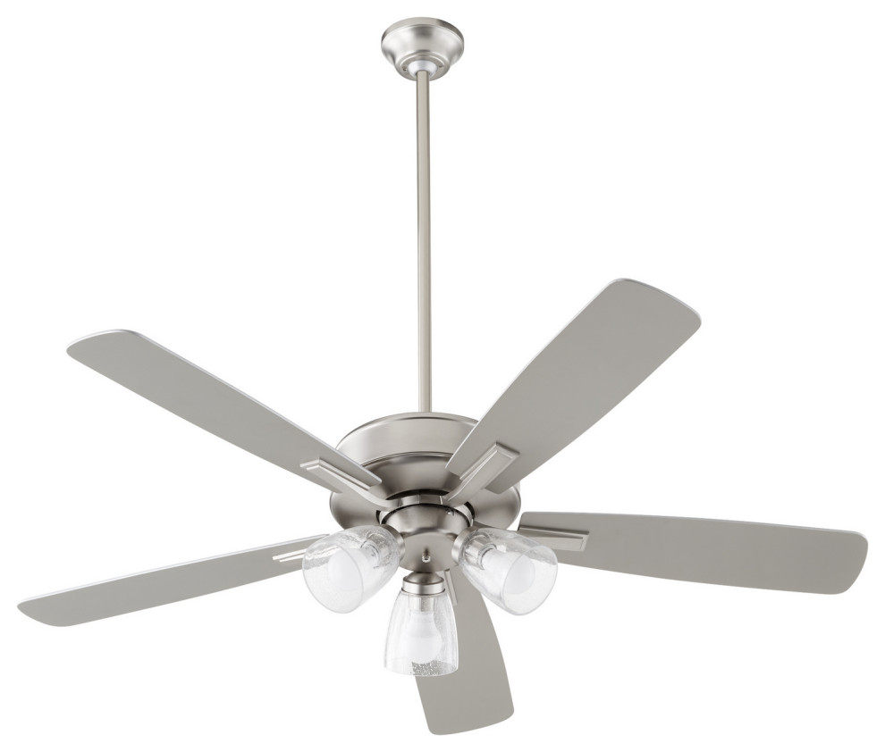 Ovation Transitional Ceiling Fan, Satin Nickel - Transitional - Ceiling ...