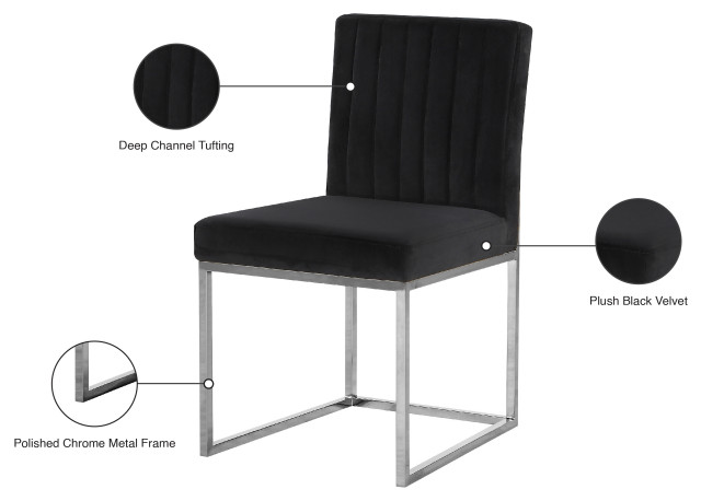 The Dice Dining Chair, Velvet, Set of 2 - Contemporary - Dining Chairs ...