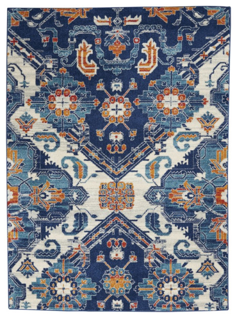 Nourison Passion Transitional Blue Rug PSN31, 5'3"x7'3" - Mediterranean ...