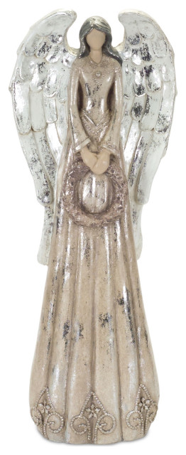 Angel With Wreath 23.5"H Paper Pulp - Transitional - Holiday Accents ...