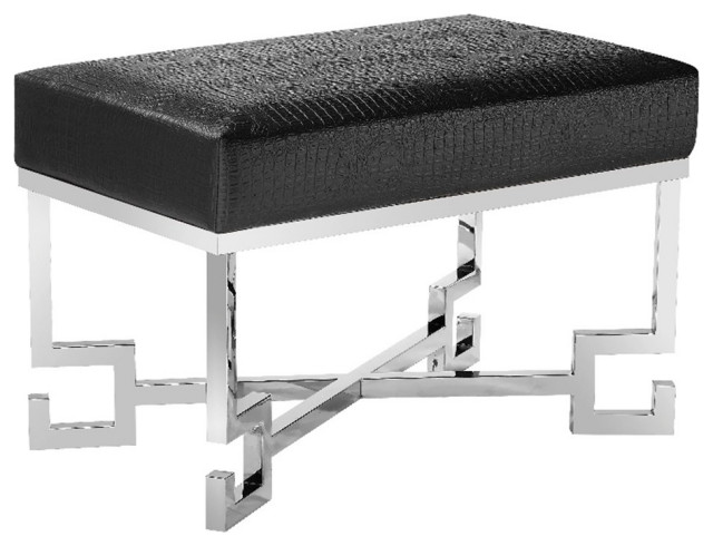 American Home Classic Sophia 18" Stool in High Polish Steel - Faux ...