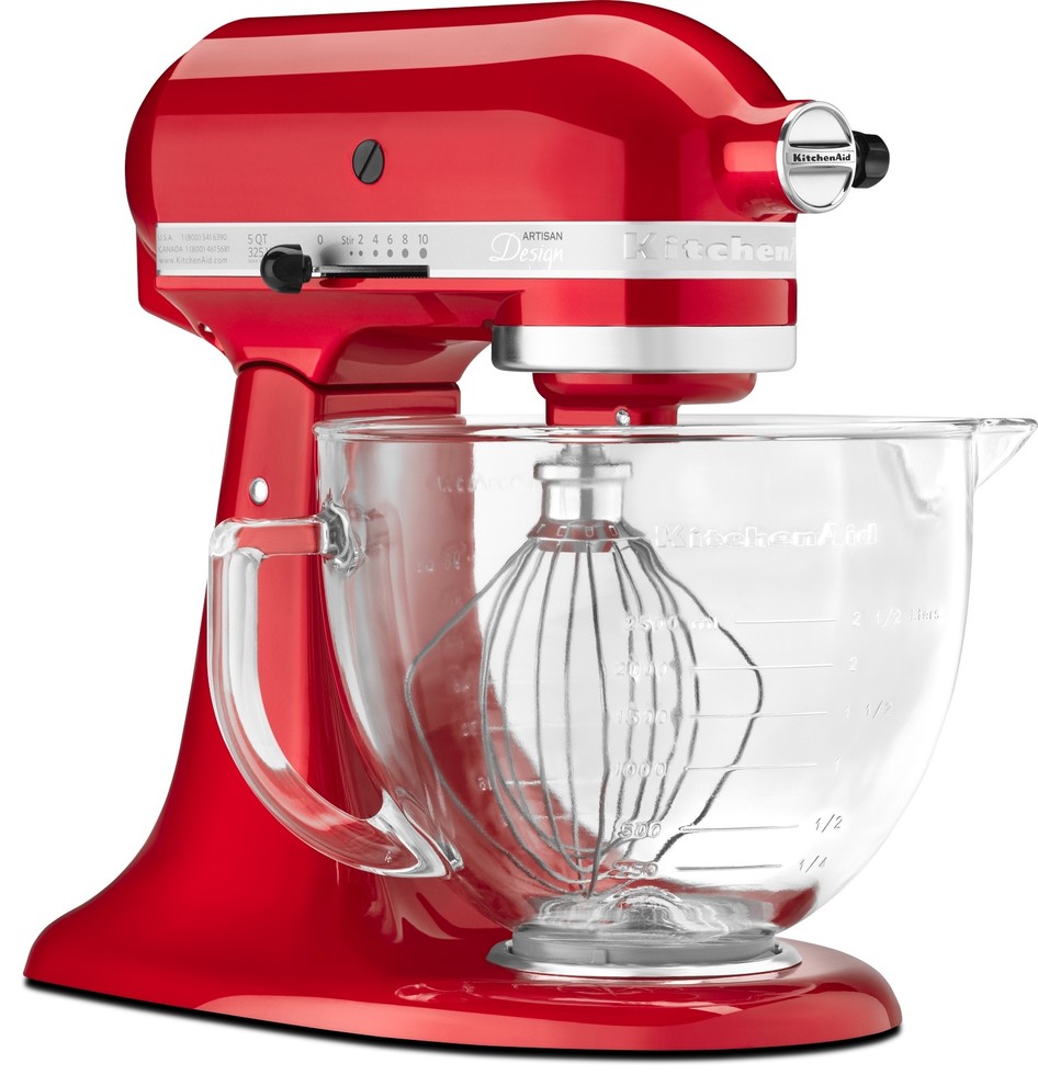 KitchenAid KSM155GBCA Candy Apple Red 5 qt Tilt Head Stand Mixer with ...