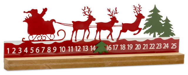 Santa Sleigh Christmas Countdown - Traditional - Holiday Accents And ...