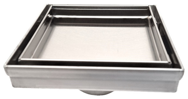 SereneDrains Square Shower Drain 304 Stainless Steel Tile Insert 5 Inch ...