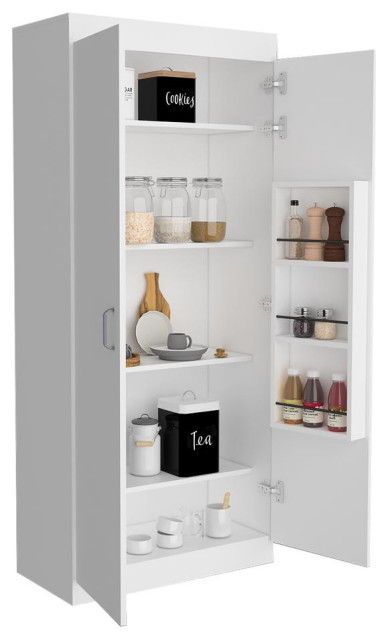 Chad Pantry Cabinet White - Transitional - Pantry Cabinets - by GwG ...
