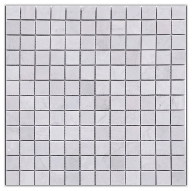 Allure Gray Honed 1x1 Marble Mosaic, 12x12 - Traditional - Mosaic Tile ...