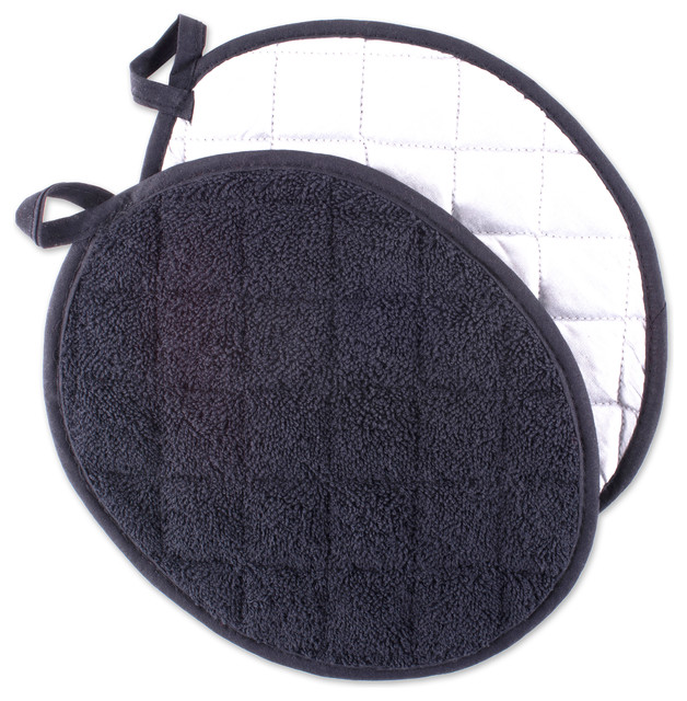 DII Black Oval Pot Holder, Set of 2 - Contemporary - Oven Mitts And Pot ...