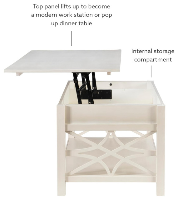 Modern Classic Coffee Table, Lower Shelf With Unique Cut Out Sides ...