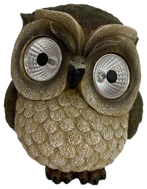 6" Solar Owl - Rustic - Garden Statues And Yard Art - by Santa's ...