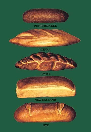 Pumpernickel, Vienna, Twist, New England, and Rye Breads, 20" x 30 ...