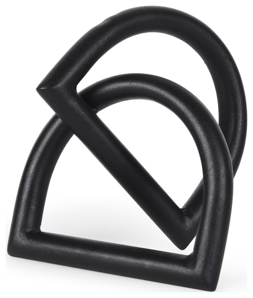 Locke Small Matte Black Metal Decorative Object - Contemporary ...