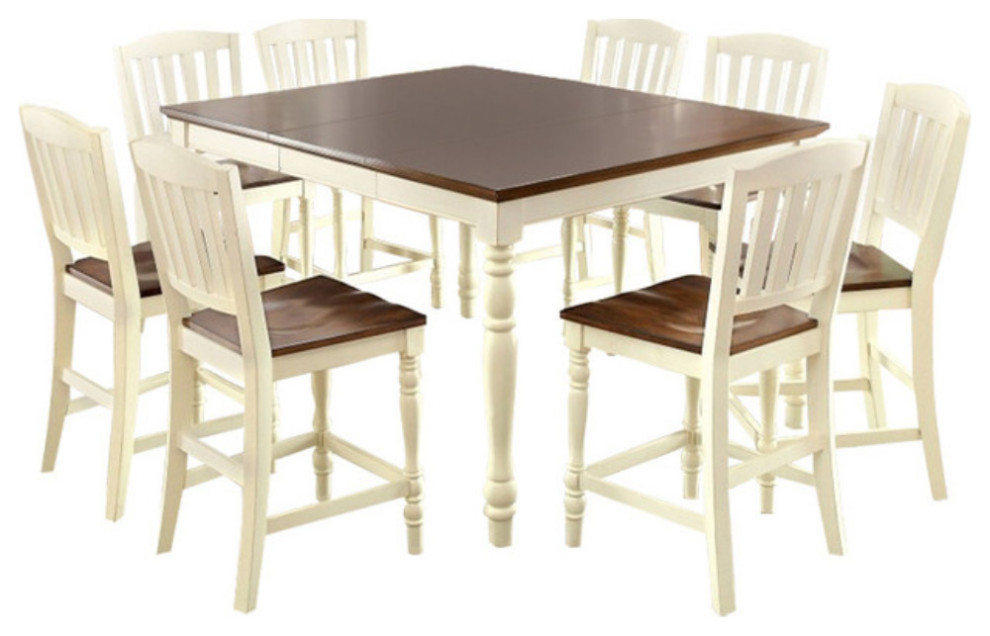 Harrisburg Ii Cottage Style White And Dark Oak Counter Height Table ...