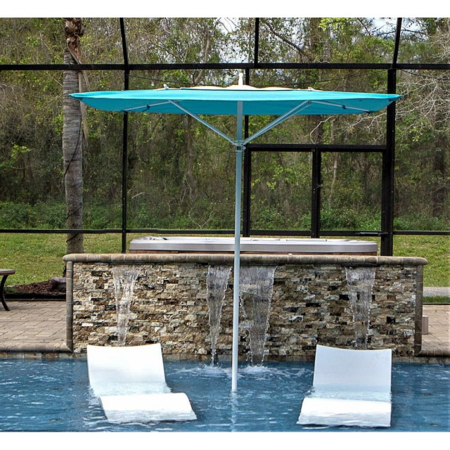 Latitude 4 Rib .750 9' Square Market Umbrella, Medium Tweed ...