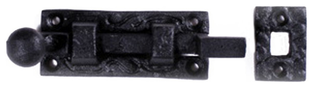 Black Wrought Iron Slide Bolt 4 inch Offset Renovators Supply ...