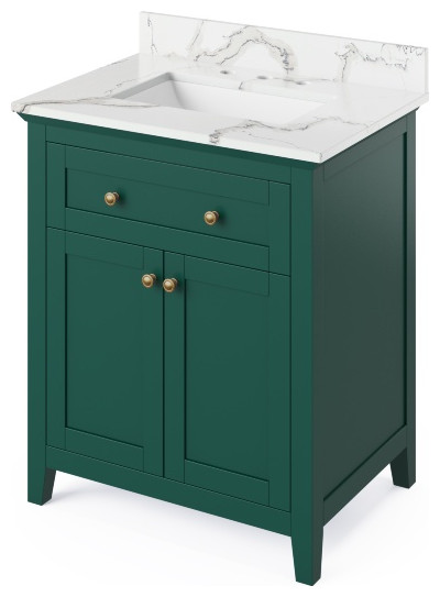 Chatham Contemporary 30" Forest Green Single Undermount Sink Vanity ...