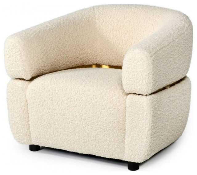 Johna Glam Beige Fabric Chair - Transitional - Armchairs And Accent ...