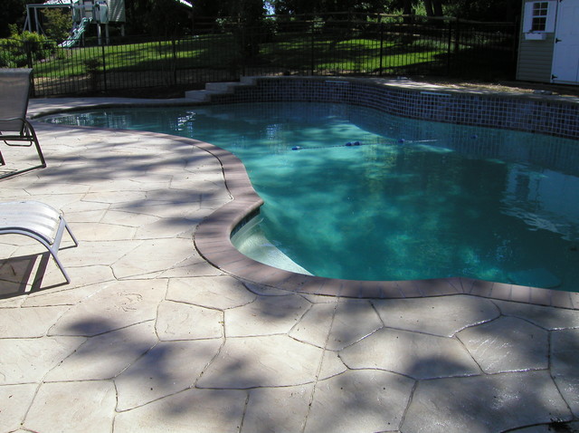 stamped concrete pool deck - Contemporary - Pool - Baltimore - by ...
