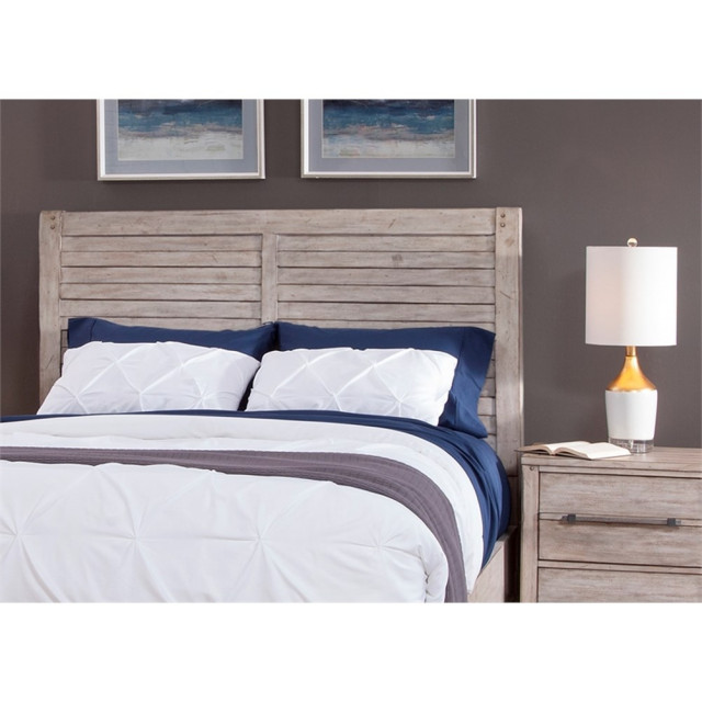 American Woodcrafters Aurora White-washed Wood King Panel Headboard ...