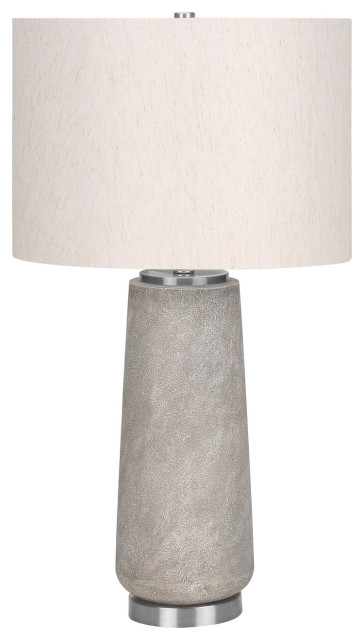 Lighting, 29"H, Table Lamp, Gray Resin, Ivory/Cream Shade, Modern, 16L ...