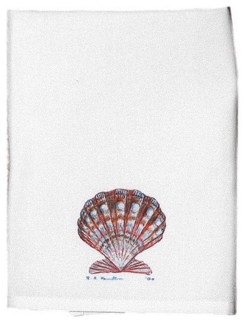 Betsy Drake Scallop Shell Guest Towel, One Size - Beach Style - Bath ...