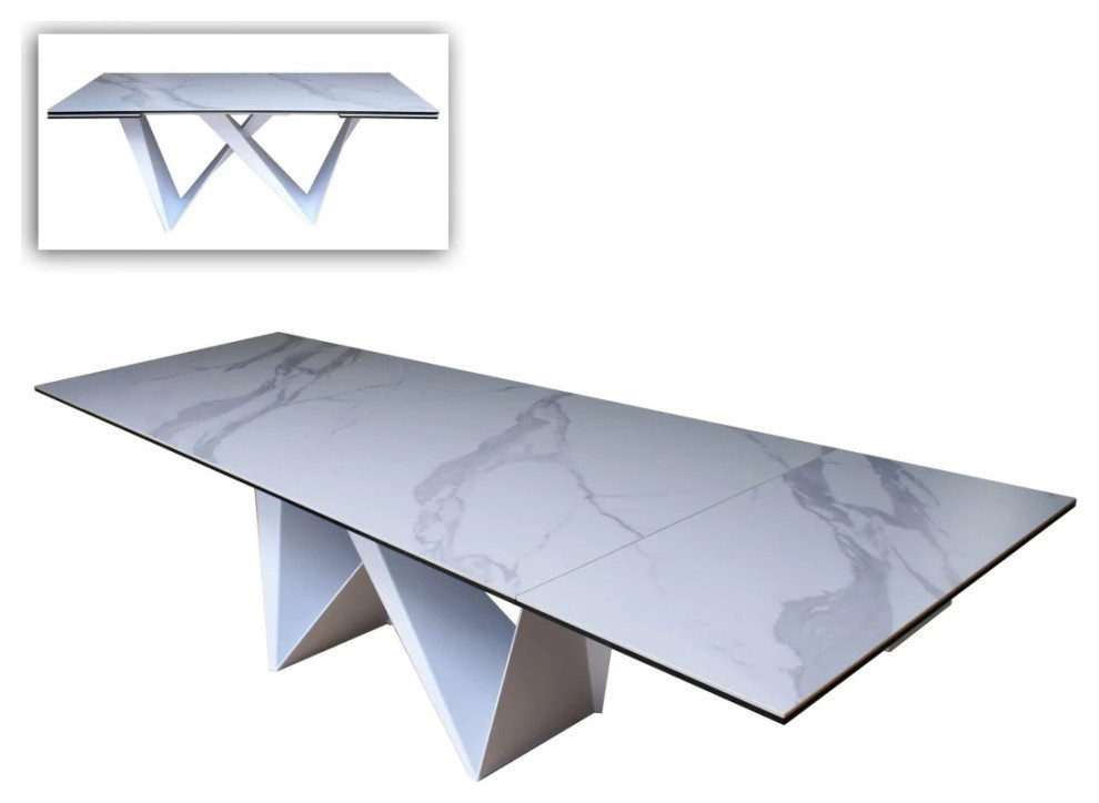 Reno Modern White Ceramic Dining Table - Contemporary - Dining Tables ...