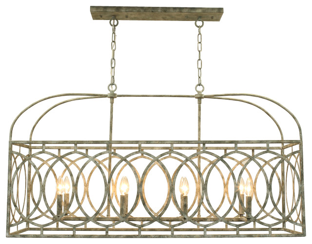 Marlo Gray Large Rectangular Chandelier, 46" - Midcentury - Chandeliers ...