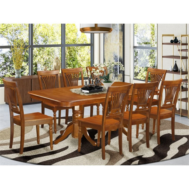 Atlin Designs 9-piece Dining Table and Chairs in Saddle Brown ...