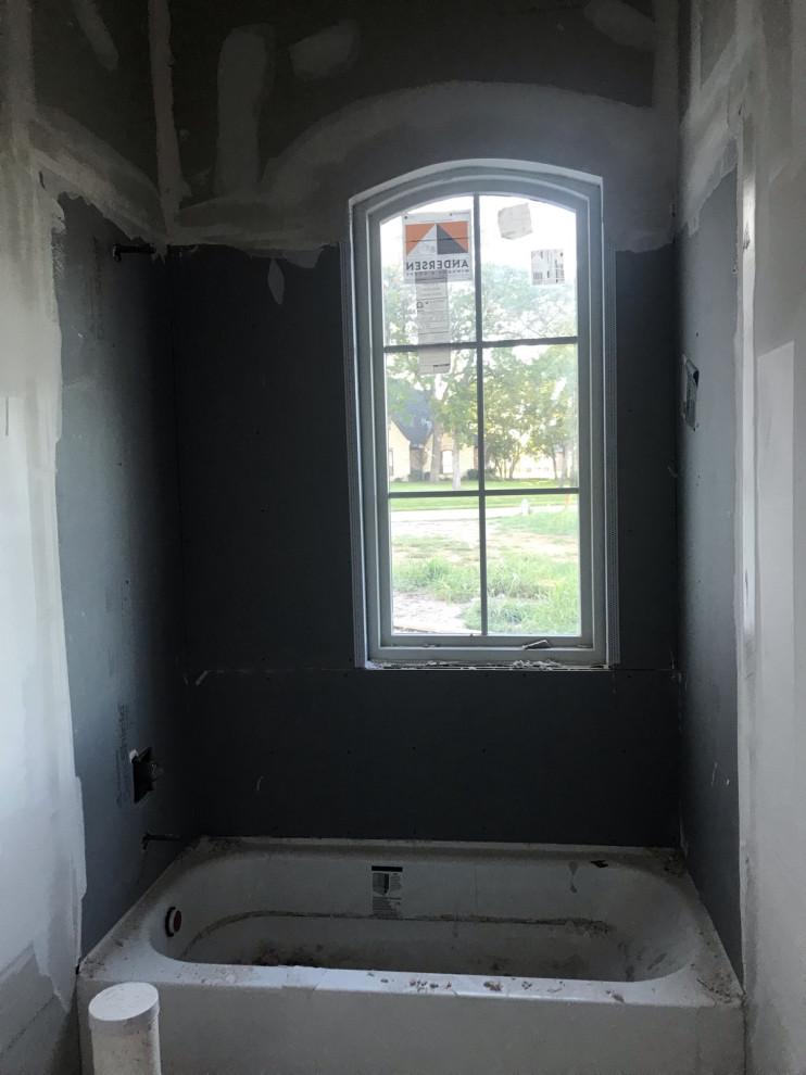 Off center window in Guest bathroom