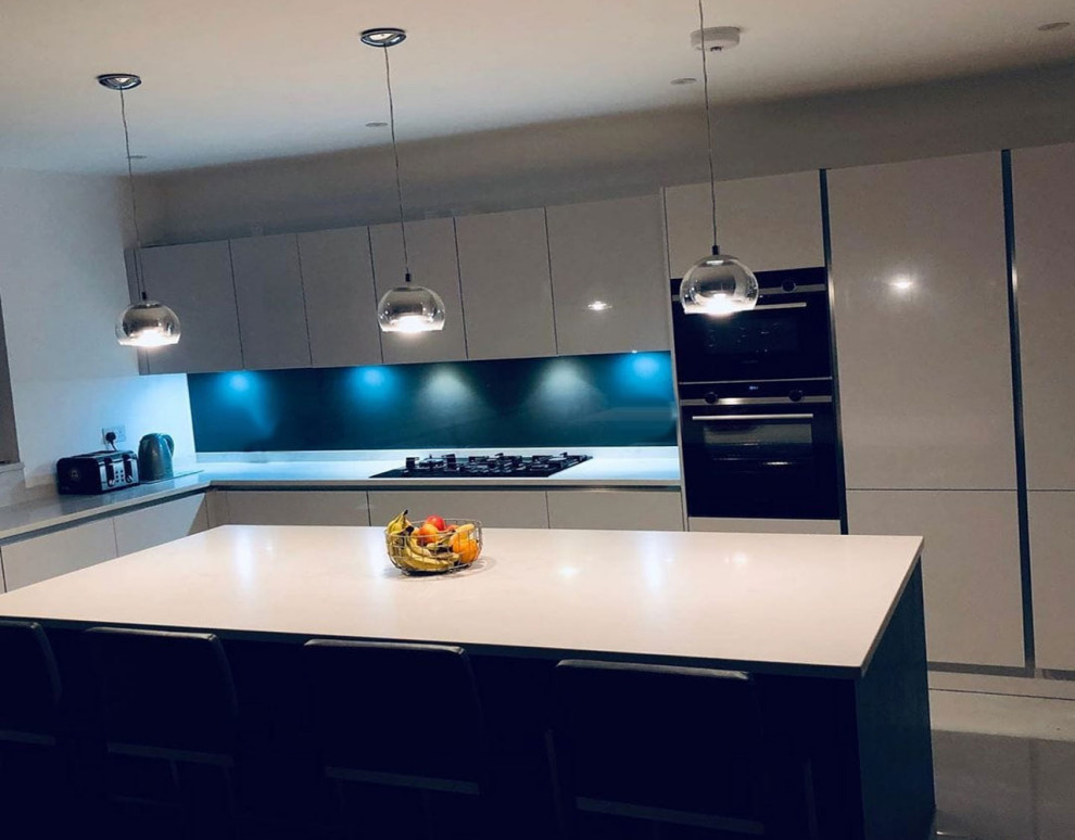 Ultra Modern Kitchen with LED lights in North Harrow By Kudos Interior ...
