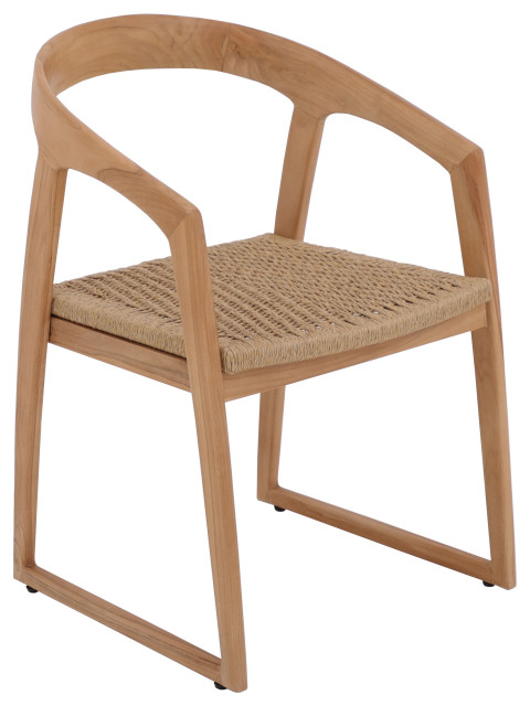 Nordic Style Natural Teak Indoor/Outdoor Dining Chair - Tropical ...