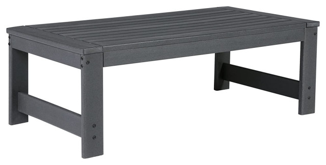 Patio Coffee Table, HDPE Construction & Slatted Rectangular Top ...