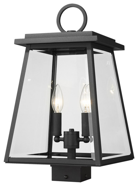Broughton 2-Light Outdoor Post Mount, Black - Transitional - Post ...