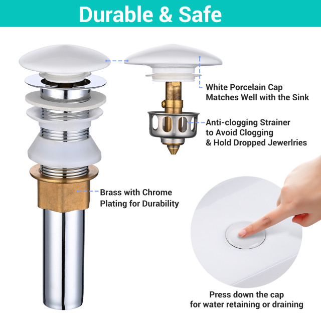 23" x 13" Rectangle Porcelain Ceramic Bathroom Vessel Sink w/Pop Up ...