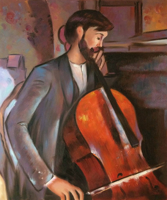 The Cellist, 20X24 - Modern - Paintings - by overstockArt | Houzz