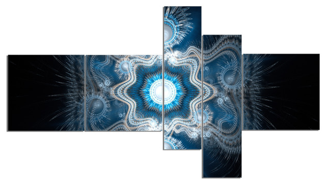 Cabalistic Clear Blue Texture, Multipanel Abstract Canvas Art Print, 60 ...