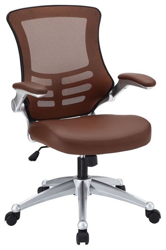 Hawthorne Collection Faux Leather Mesh Office Chair in Black ...