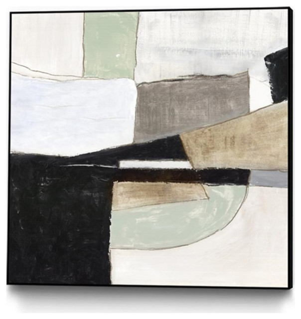 Giant Art Canvas 20x20 Rearrange Space II Framed in Multi-Color ...