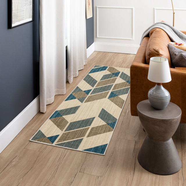 Mohawk Home Rimto Blue 2' x 3' Area Rug, 2' 6" x 10' - Contemporary ...