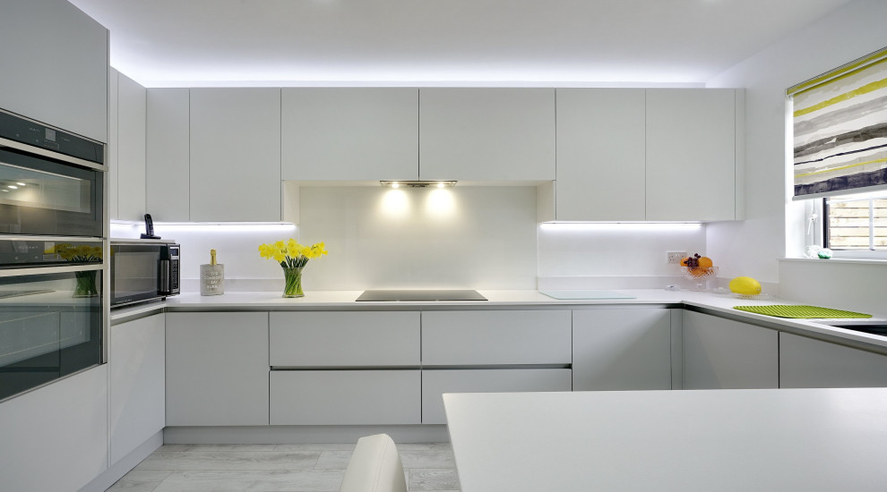 White Glass Splashback - Modern - Kitchen - Belfast - by DIY ...