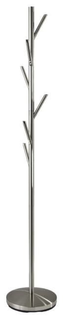 67" Brushed Steel Coat Tree Rack - Coatracks And Umbrella Stands - by ...