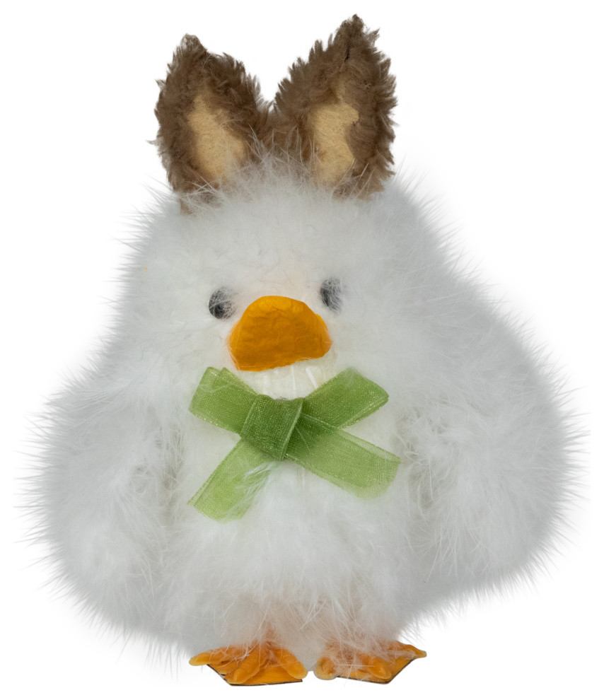 Duck With Bunny Ears Easter Figurine 5.5" White - Modern - Holiday ...
