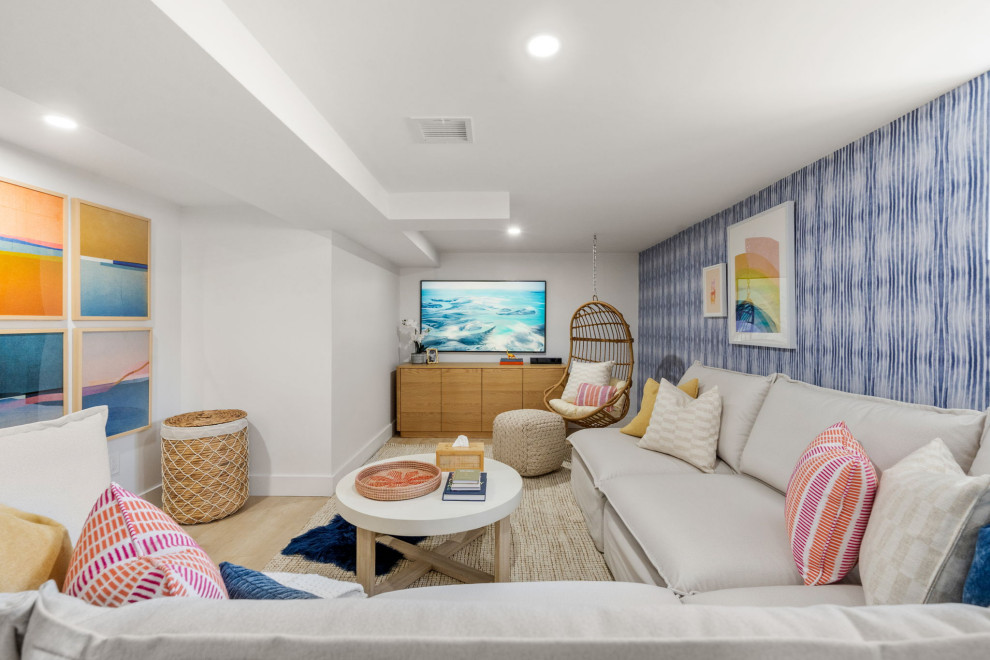 Manchester-By-The-Sea Basement Playroom and Attic Guest Suite - Beach Style - Basement ...