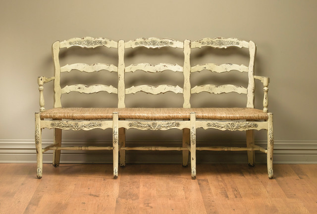 3 Seater Country French Bench - French Country - Upholstered Benches ...