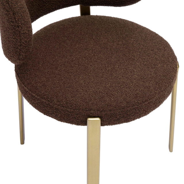 Margaret Chocolate Brown Boucle Dining Chair Brown - Contemporary ...
