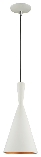 Metal Shade Mini Pendants 1 Light White Mini Pendant (41185-03 ...