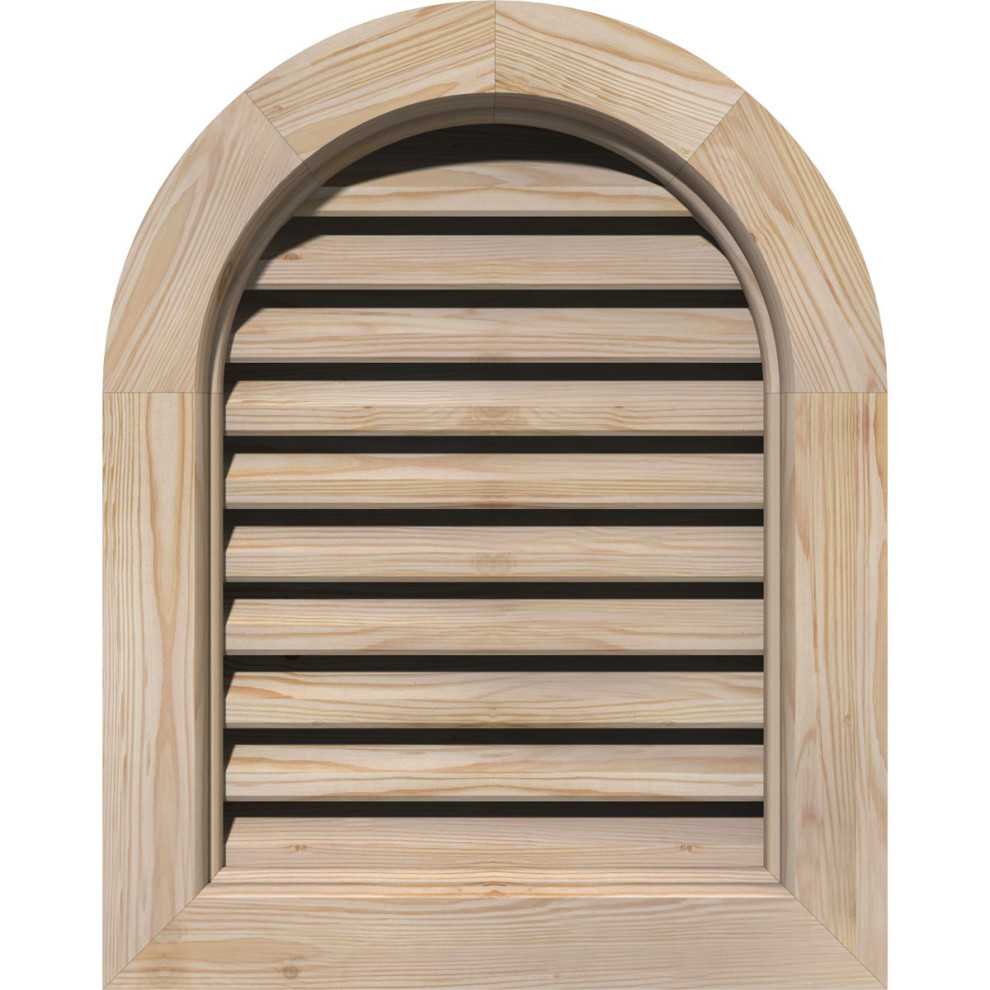Arch Top Gable Vent, Functional, Pine Gable Vent With 1"x4" Flat Trim ...