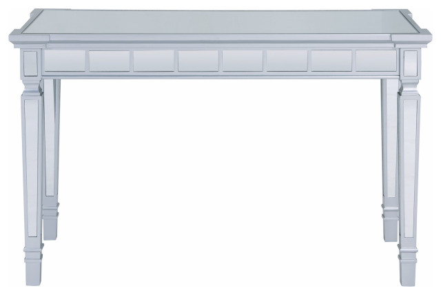 Silver Mirrored Writing Desk with Drawers - Transitional - Desks And ...
