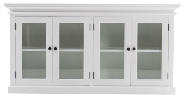 Modern Farm White Glass Door Buffet Server - Traditional - Buffets And ...
