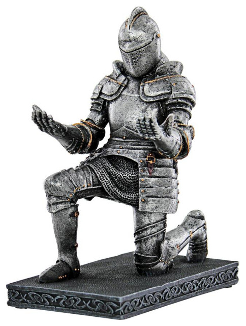 Design Toscano Medieval Knight Kneeling Pen Stand - Contemporary - Desk ...